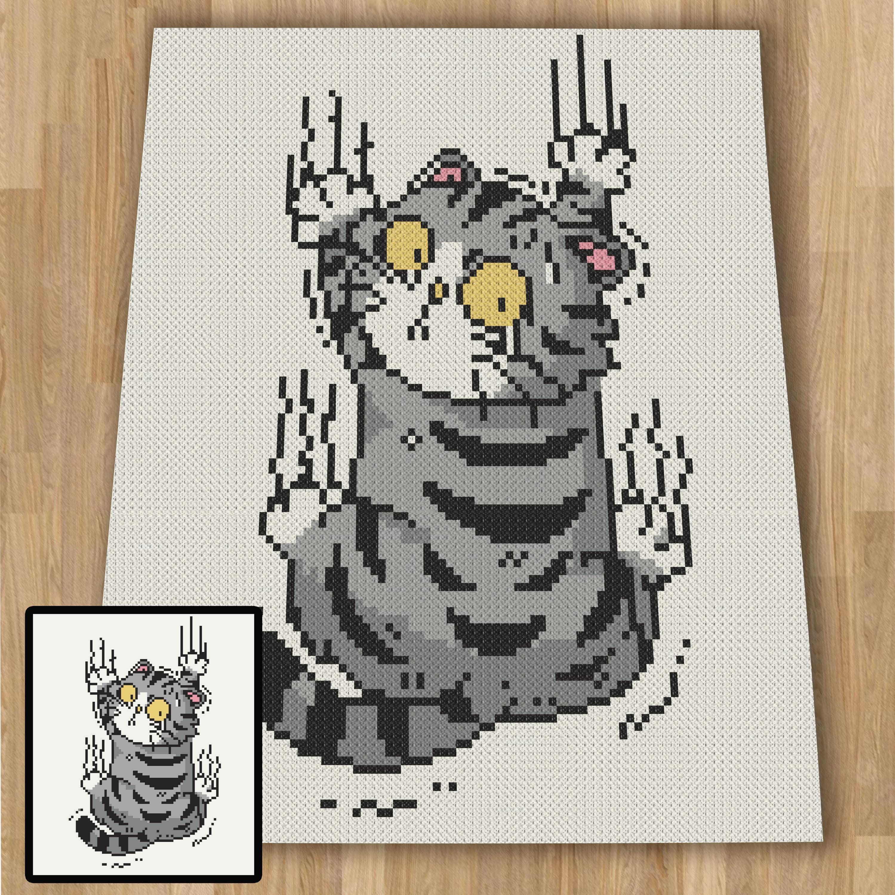 CAT, Graph, Pattern, C2C and Tapestry Crochet, Crochet, Blanket, Afghan ...