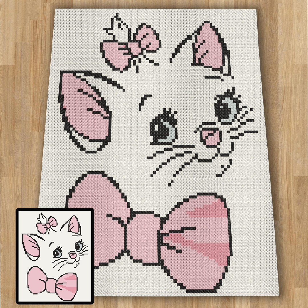 CAT, Graph, Pattern, C2C and Tapestry Crochet, Crochet, Blanket, Afghan ...