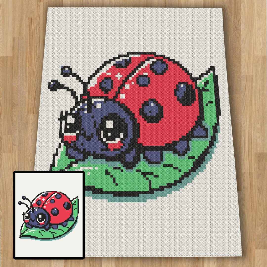 Ladybug, Graph, Pattern, C2C and Tapestry Crochet, Crochet, Blanket ...