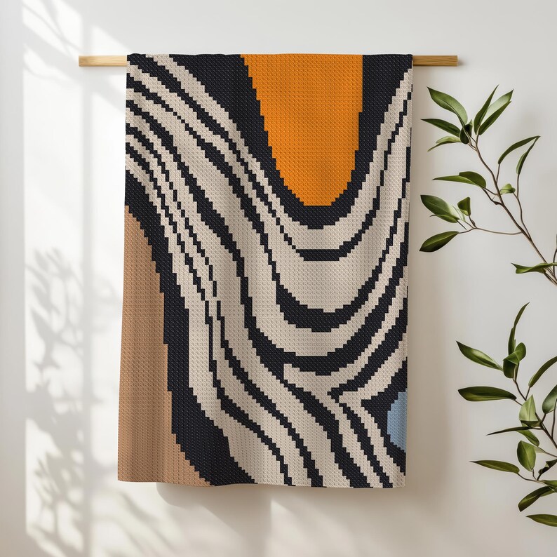 Minimal Art, Graph, Pattern, C2C and Tapestry Crochet, Crochet, Blanket ...