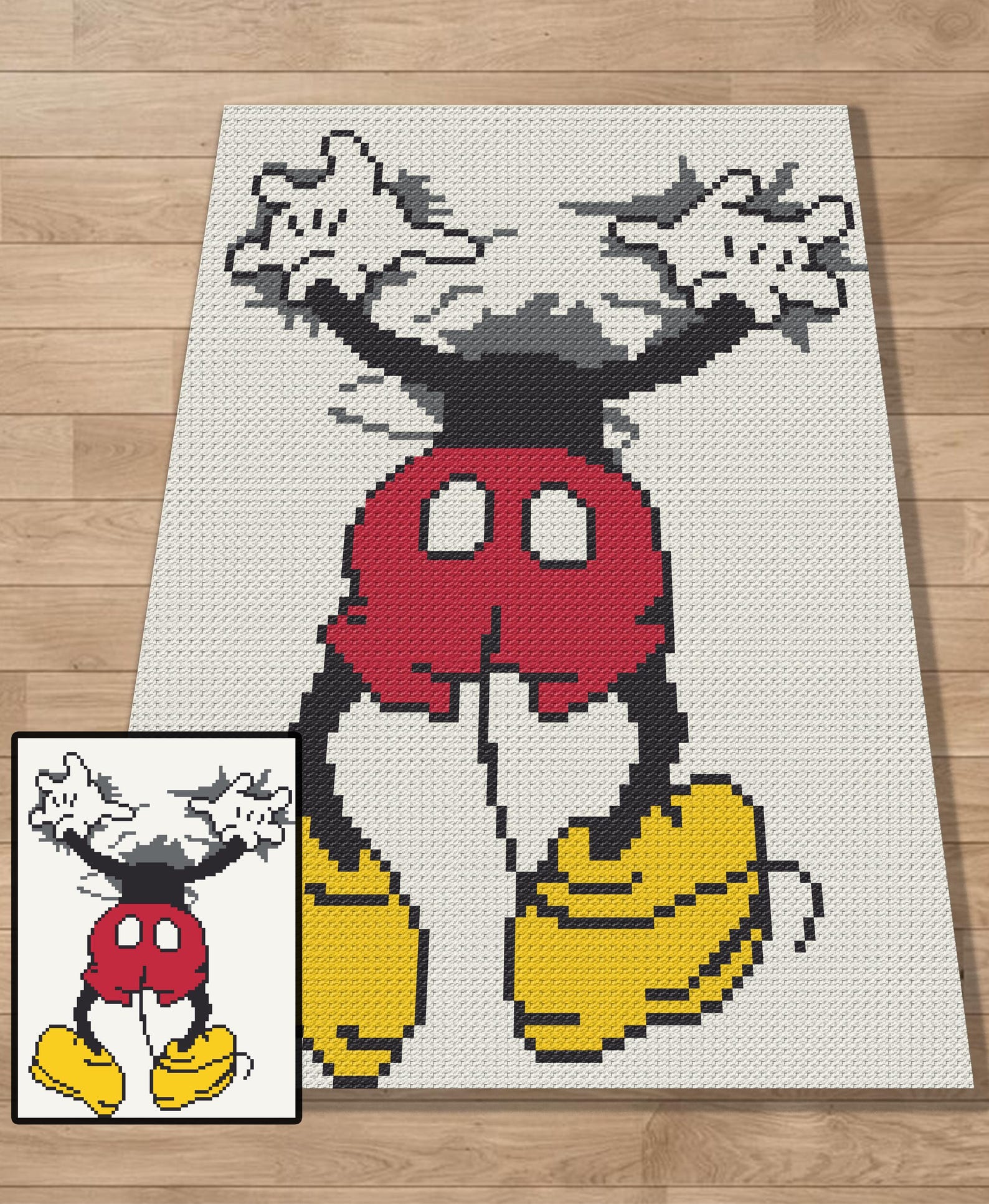 Mickey in the Wall, Graph, Pattern, C2C and Tapestry Crochet, Crochet ...