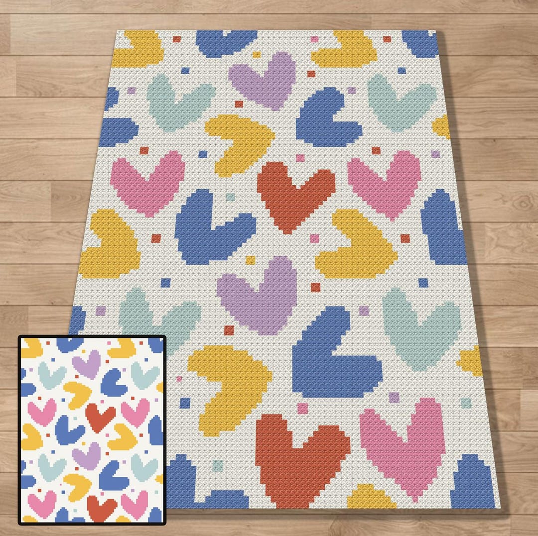 PATCHWORK, Graph, Pattern, C2C and Tapestry Crochet, Crochet, Blanket ...