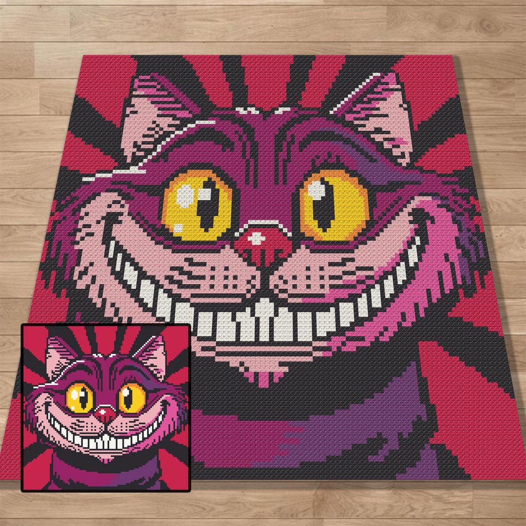 Cheshire Cat, Graph, Pattern, C2C and Tapestry Crochet, Crochet ...