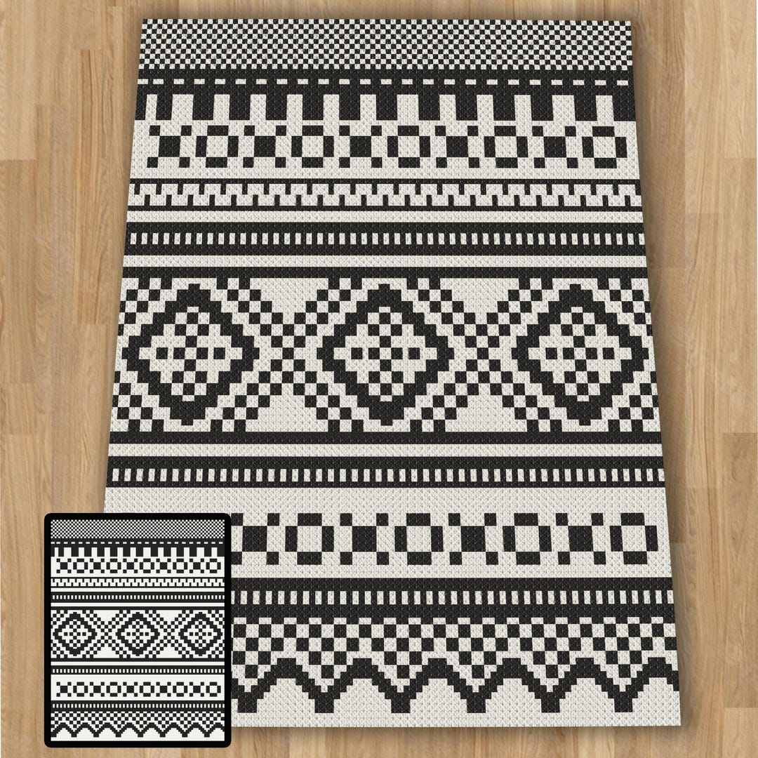 PATCHWORK, Graph, Pattern, C2C and Tapestry Crochet, Crochet, Blanket ...