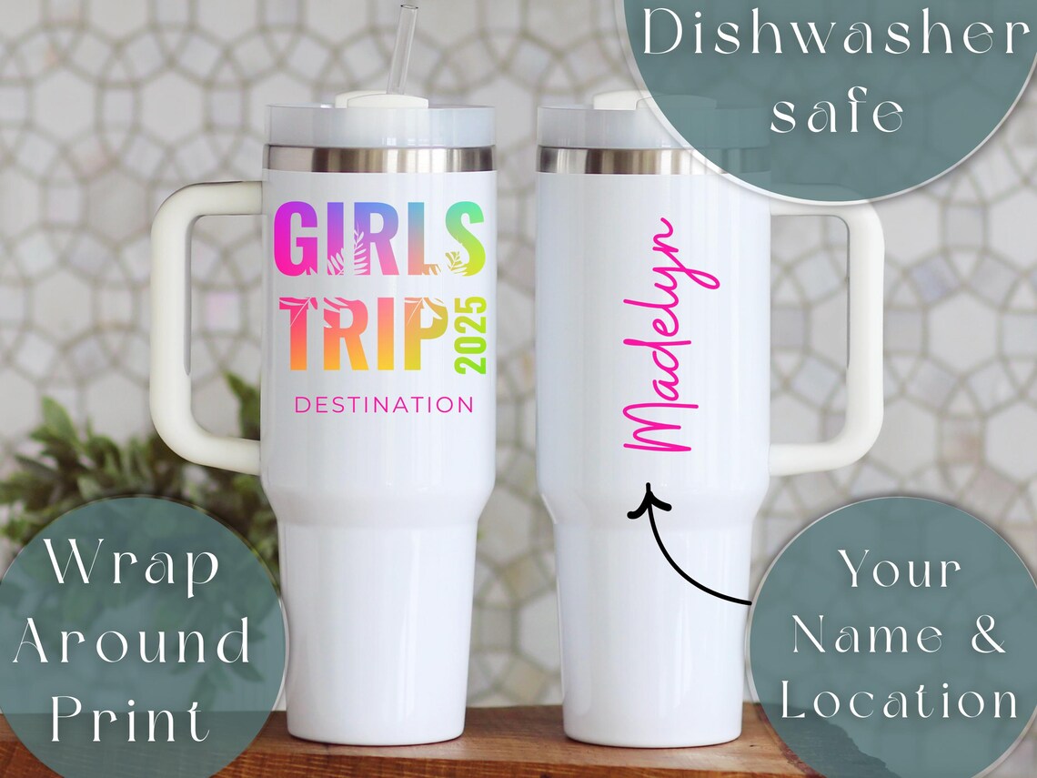 Personalized Girls Trip Tumbler, Girls Vacation Tumbler, Girls Weekend ...