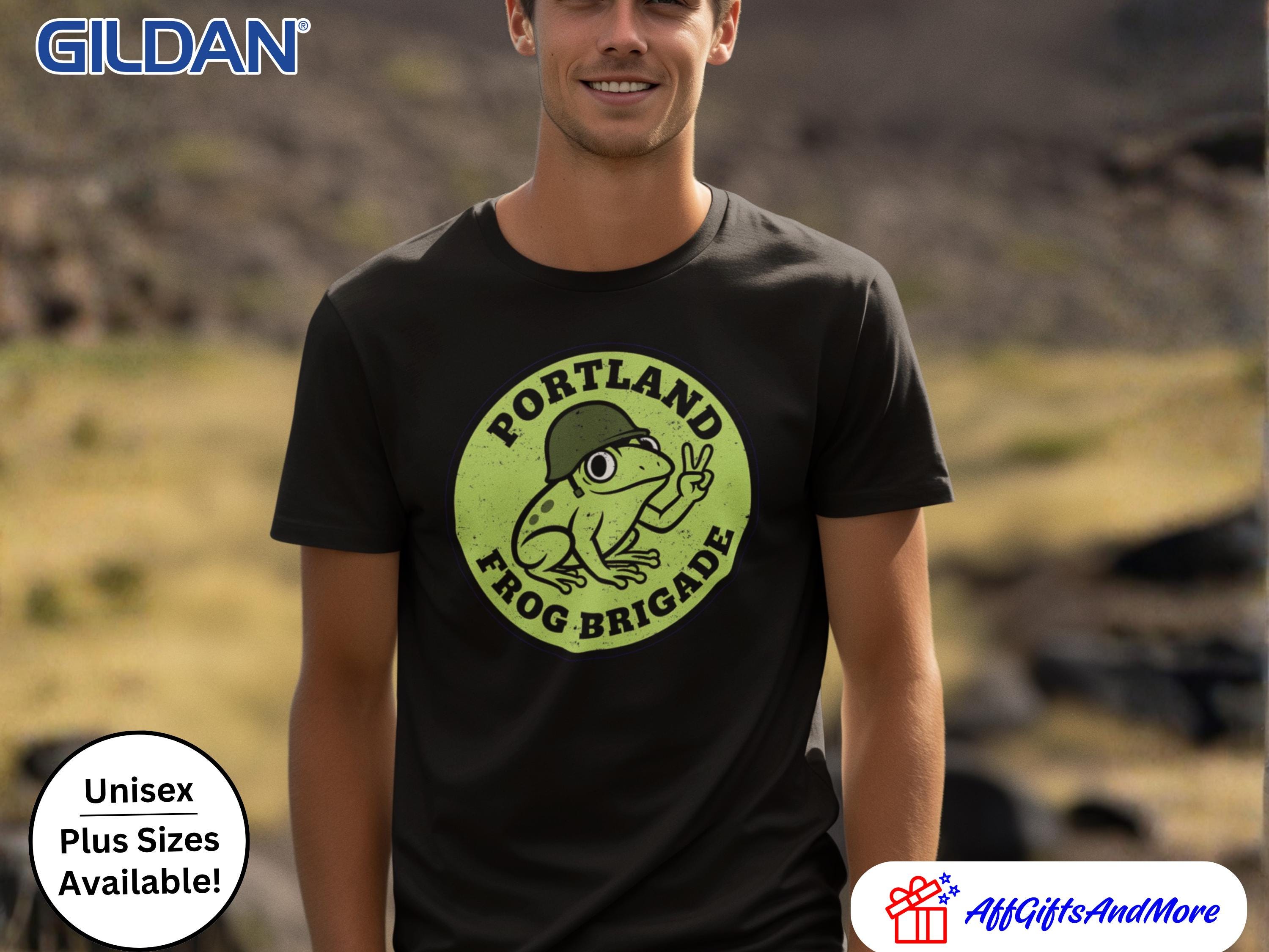 Portland Frog Brigade T-shirt - Funny Distressed Protest Shirt Inspired ...