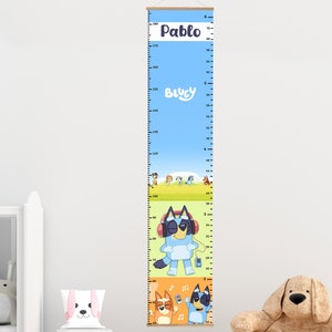Name Height Chart | Personalized Bluey Growth Chart for Kids | Custom ...