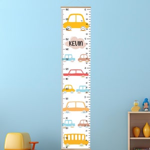Name Height Chart | Personalized Cars Growth Chart for Kids | Custom ...