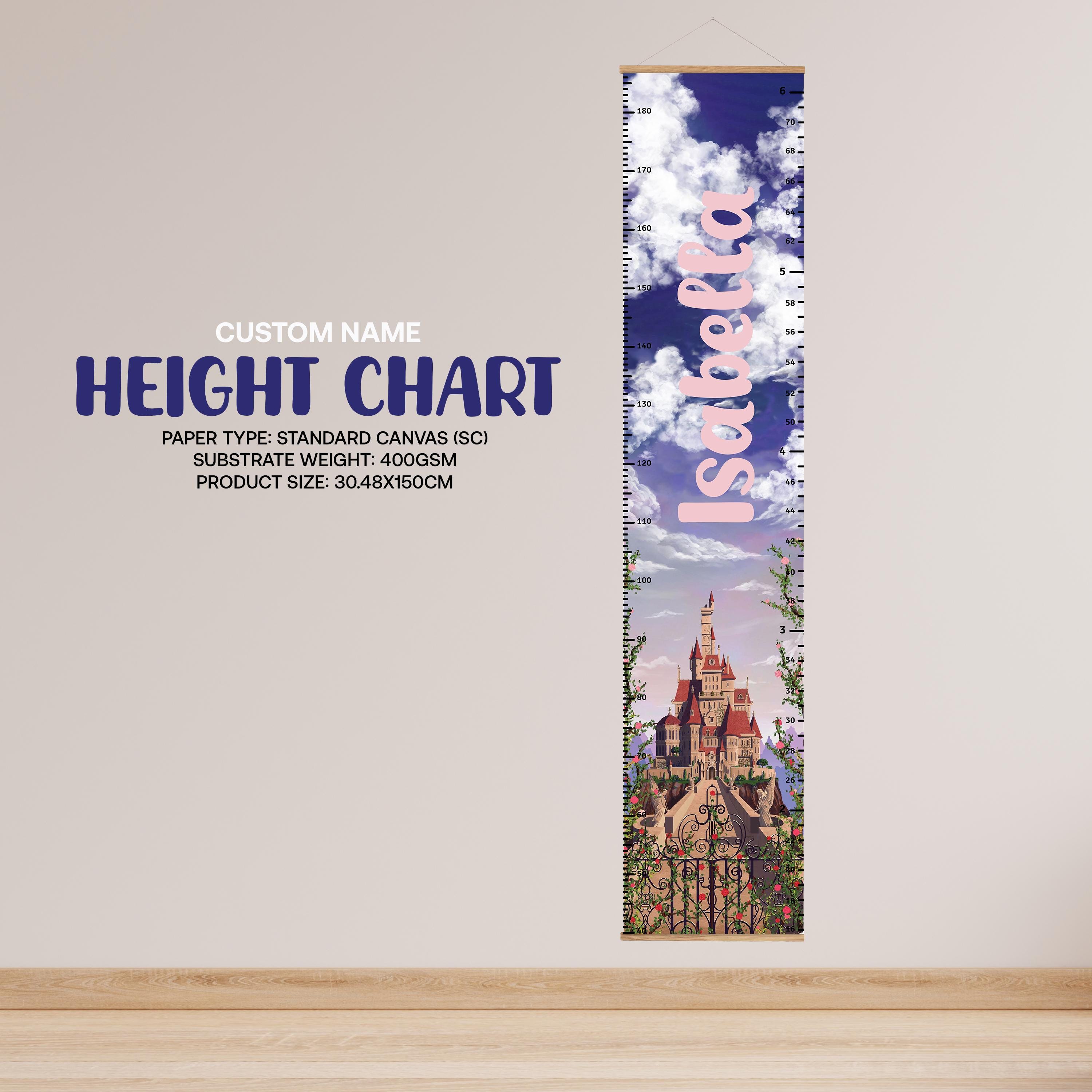 Name Height Chart | Personalized Castle Growth Chart for Kids | Custom ...