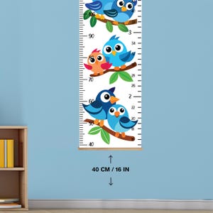 Personalized Birds Growth Chart | Custom Name Height Chart for Kids ...