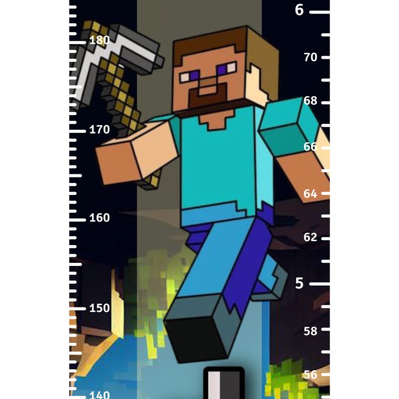 Name Height Chart | Personalized Minecraft Growth Chart for Kids ...