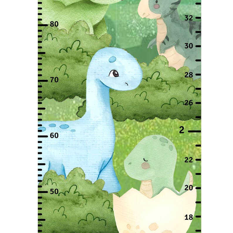 Personalized Dinosaur Growth Chart | Custom Name Height Chart for Kids | Unique Room Decor ...