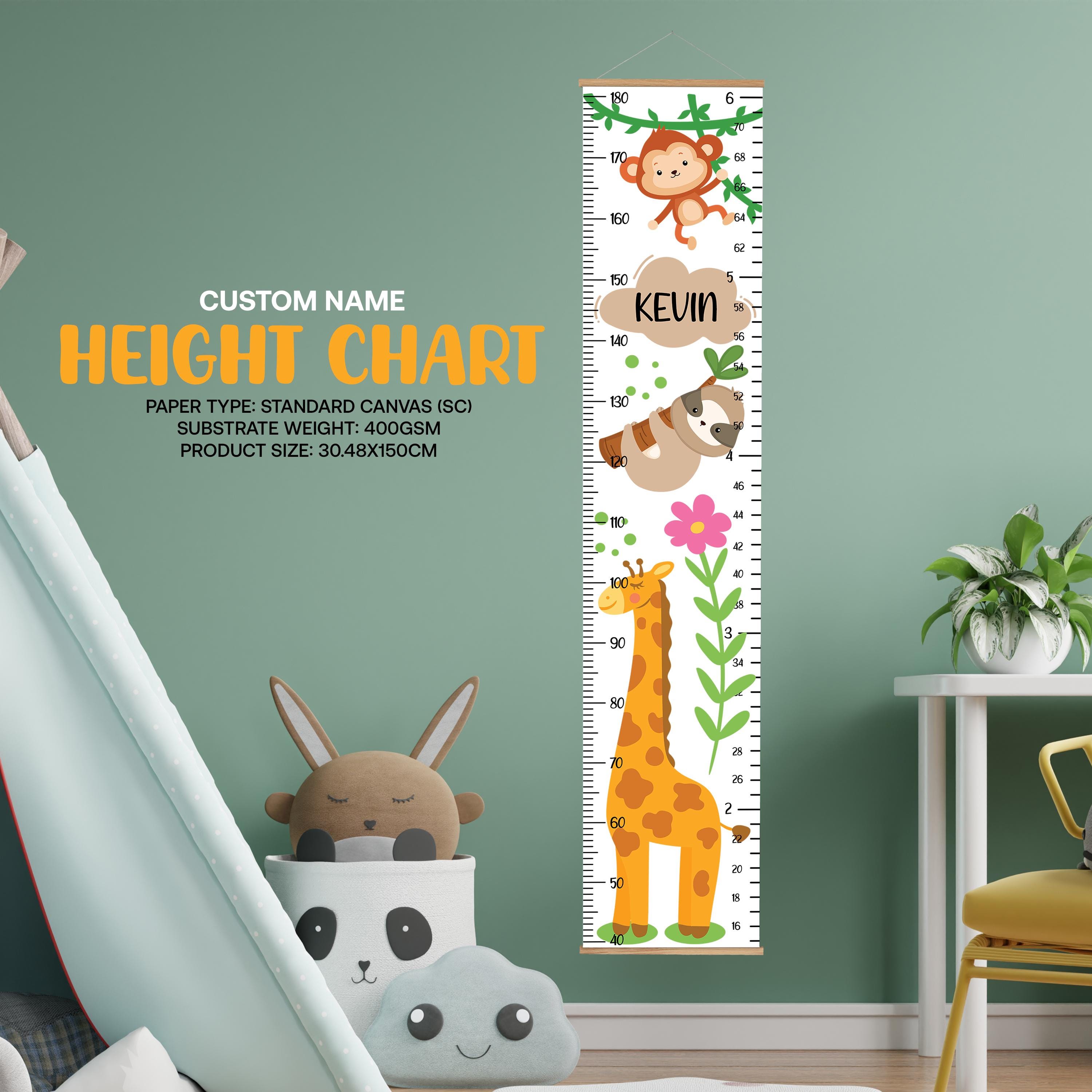 Name Height Chart | Personalized Animals Growth Chart for Kids | Custom ...