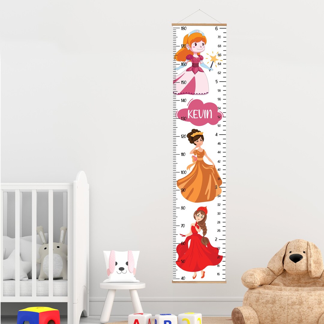 Personalized Princess Height Chart | Custom Growth Chart for Kids Room ...