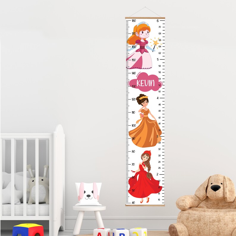 Personalized Princess Height Chart | Custom Growth Chart for Kids Room ...