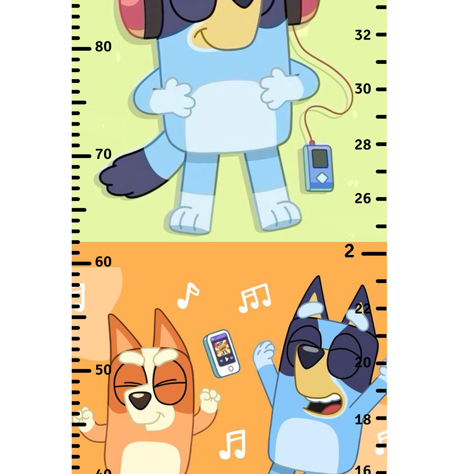 Name Height Chart | Personalized Bluey Growth Chart for Kids | Custom ...