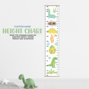 Custom Dinosaur Height Chart | Personalized Kids Room Decor | Unique ...