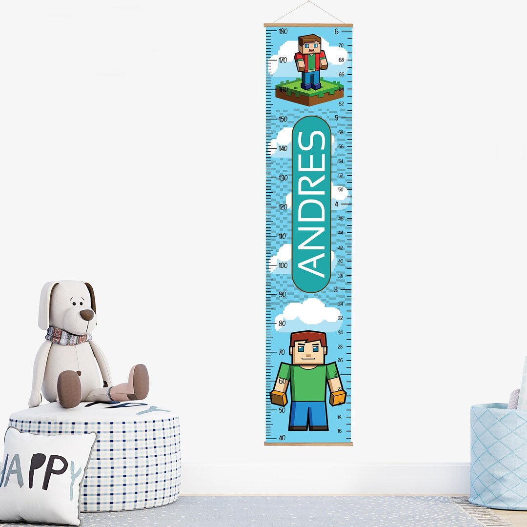 Name Height Chart Personalized Minecraft Growth Chart for Kids Custom ...