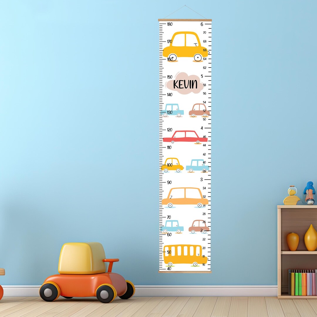 Name Height Chart | Personalized Cars Growth Chart for Kids | Custom ...