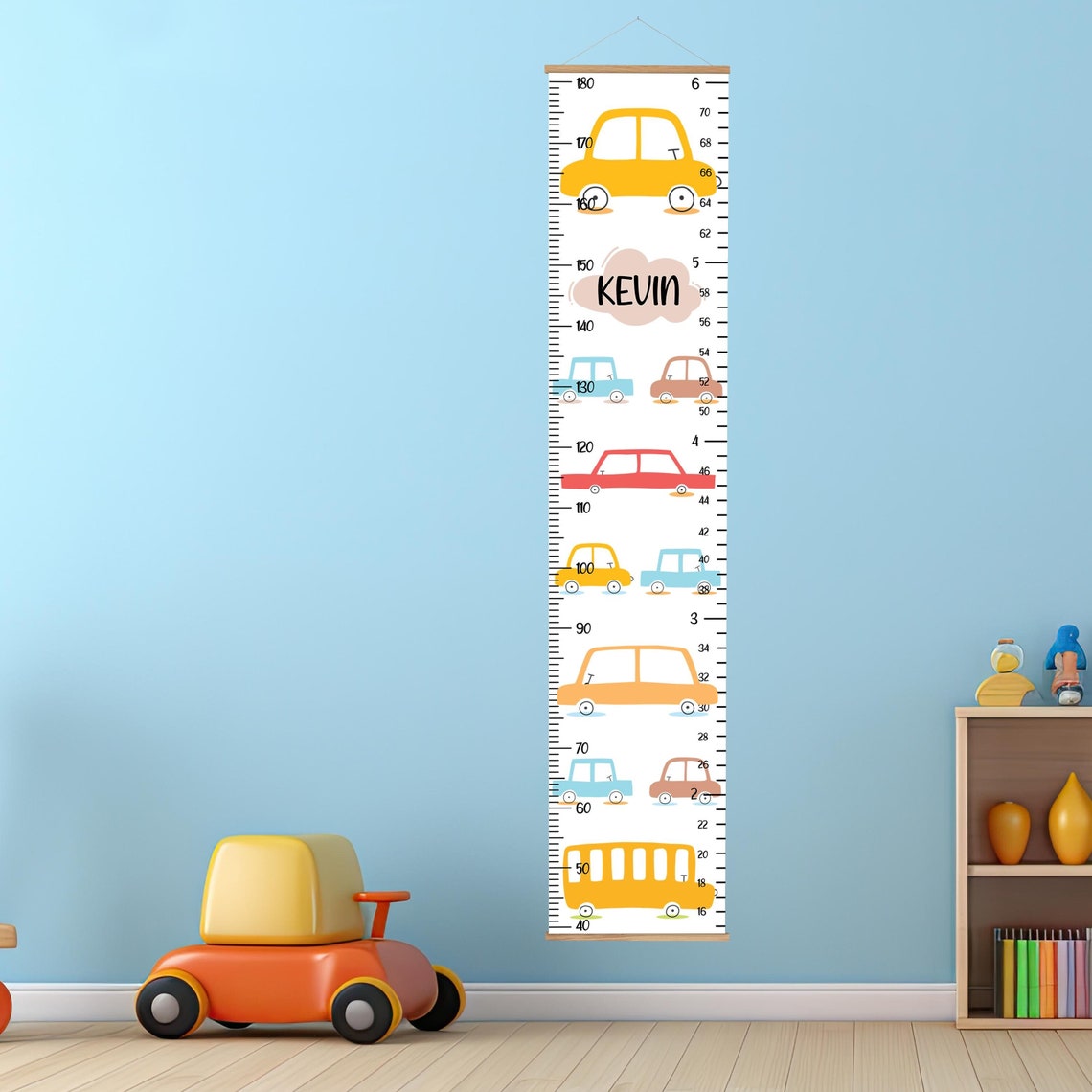 Name Height Chart | Personalized Cars Growth Chart for Kids | Custom ...