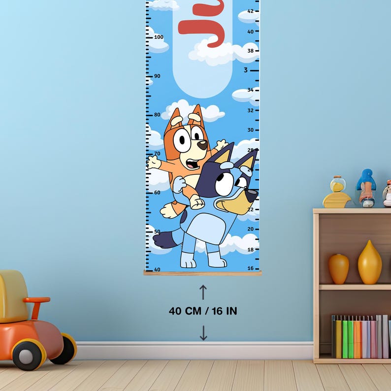 Name Height Chart | Personalized Bluey Growth Chart for Kids | Unique ...