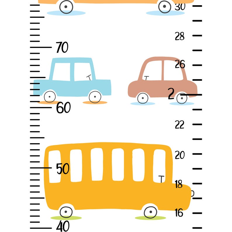 Name Height Chart | Personalized Cars Growth Chart for Kids | Custom ...