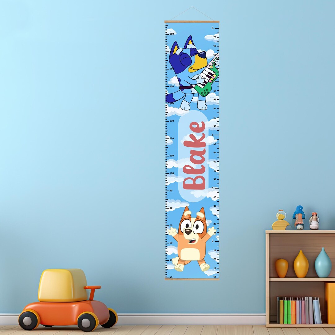 Personalized Bluey Growth Chart | Custom Name Height Chart for Kids ...