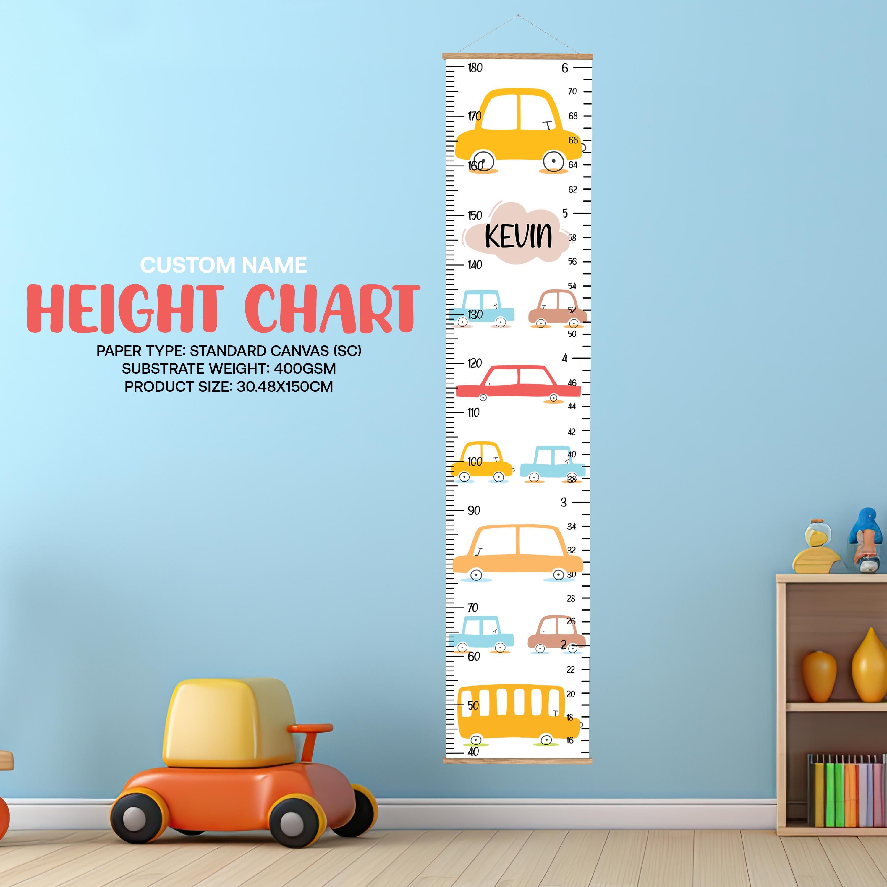 Name Height Chart | Personalized Cars Growth Chart for Kids | Custom ...