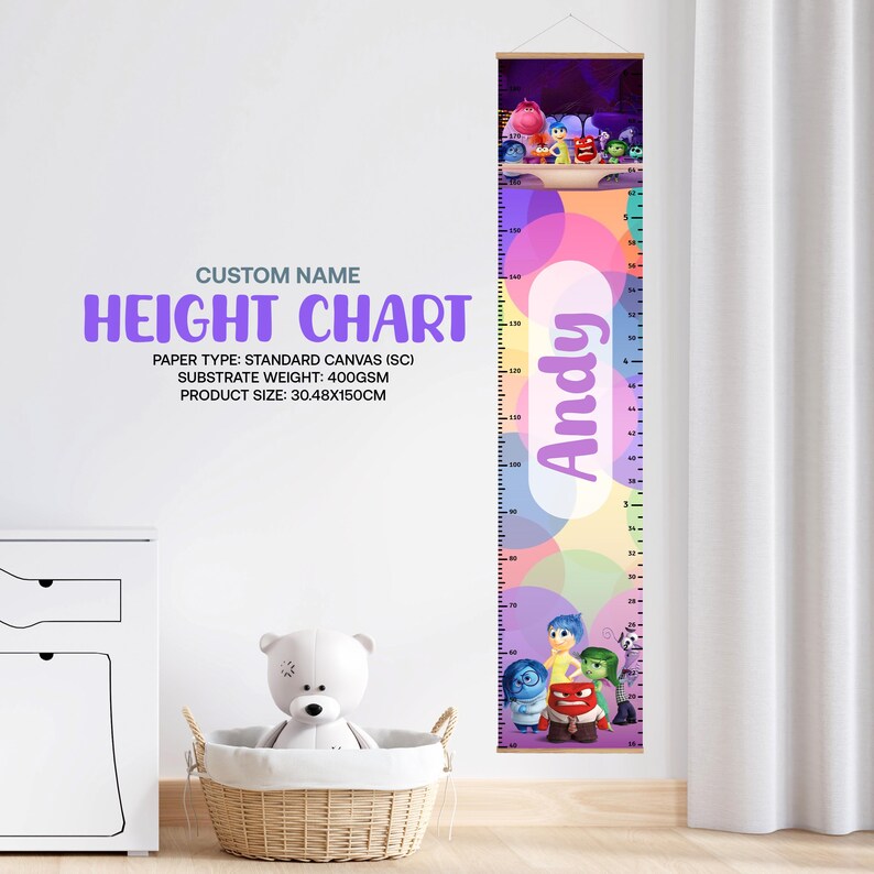 Personalized Inside Out Growth Chart | Custom Kids Name Height Chart ...
