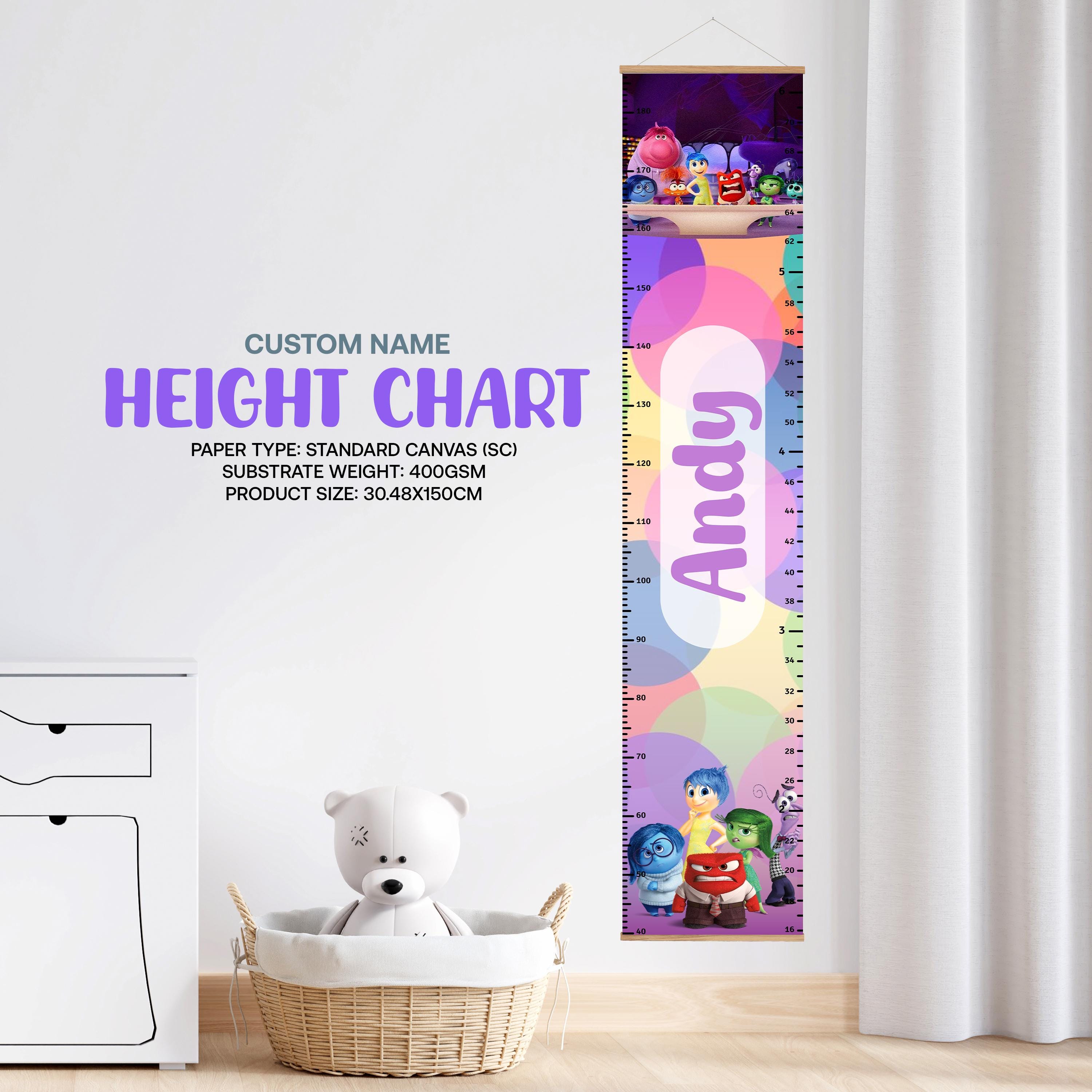 Personalized Inside Out Growth Chart Custom Kids Name Height Chart ...