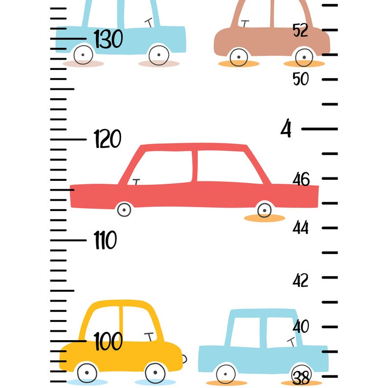 Name Height Chart | Personalized Cars Growth Chart for Kids | Custom ...