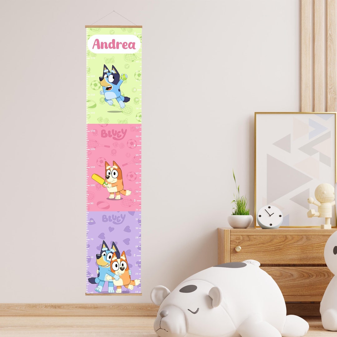 Name Height Chart | Personalized Bluey Growth Chart for Kids | Custom ...