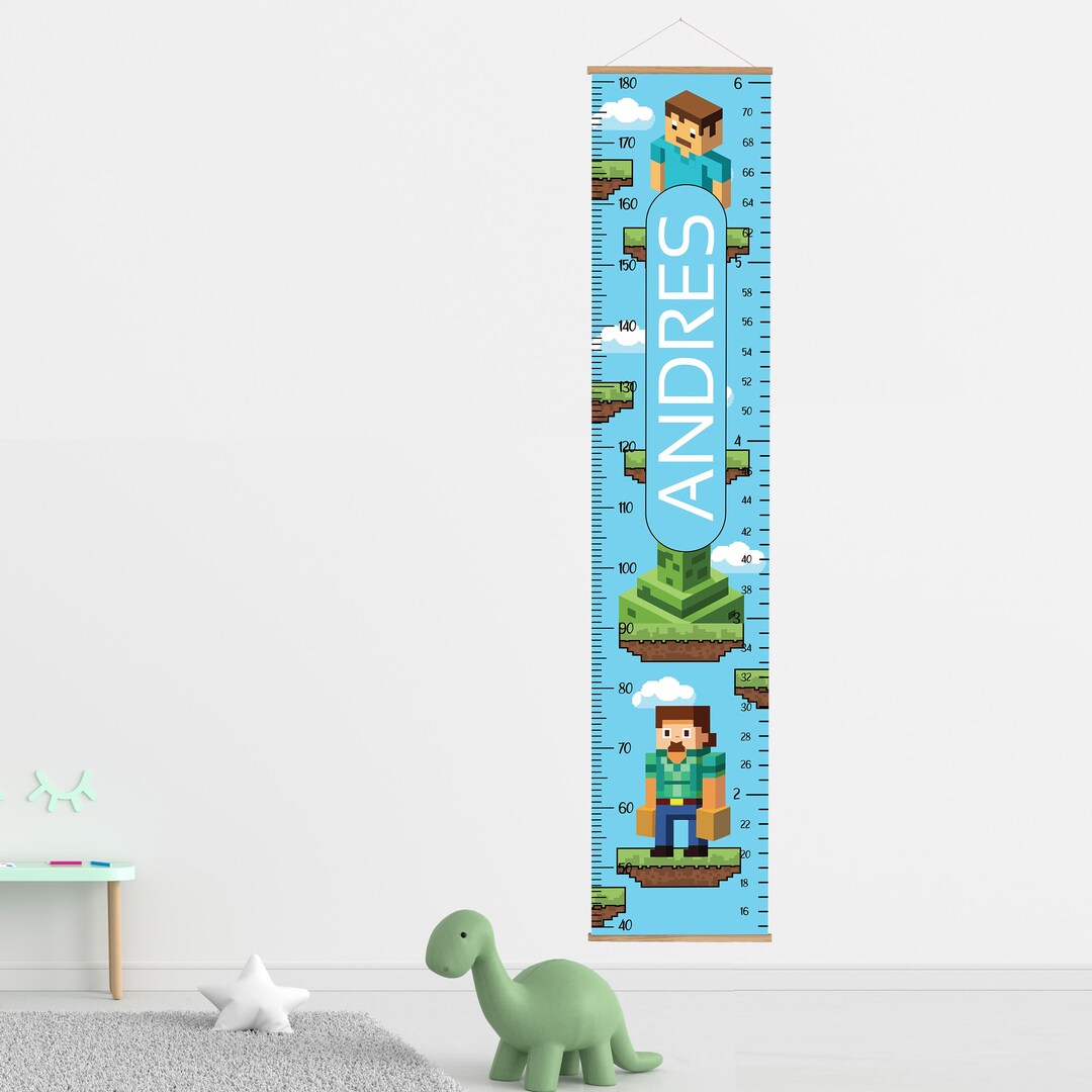 Name Height Chart Personalized Minecraft Growth Chart for Kids Custom ...
