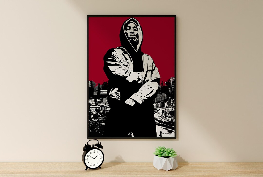 Tupac Art, 2pac Canvas, Rapper Poster, Gangster Wall Art, Tupac Amaru ...