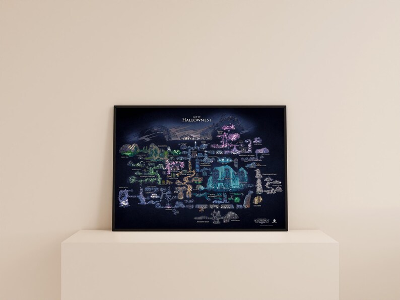Hollow Knight World Map Art, Hollow Knight Map Canvas, Hollow Knight ...