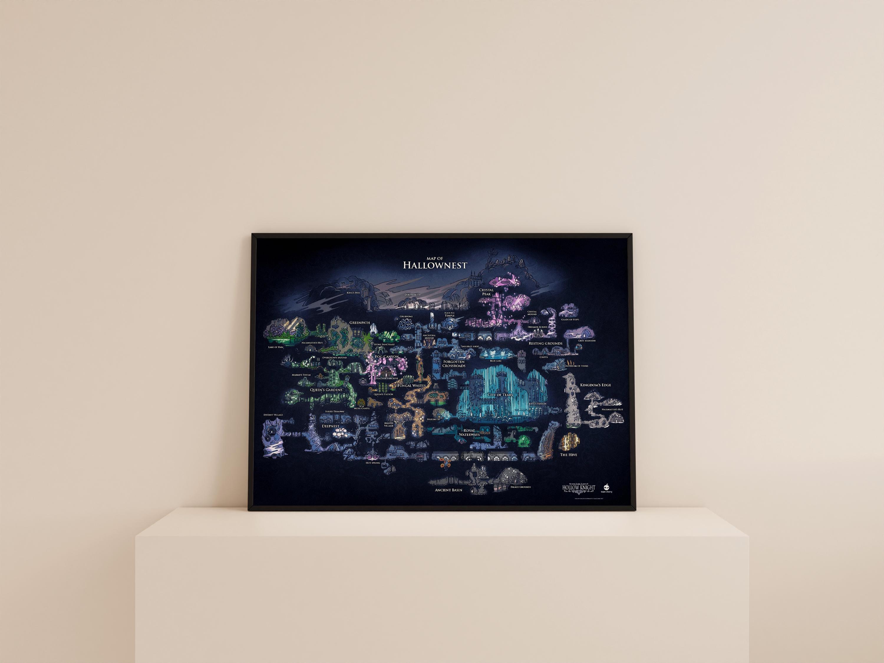 Hollow Knight World Map Art, Hollow Knight Map Canvas, Hollow Knight ...