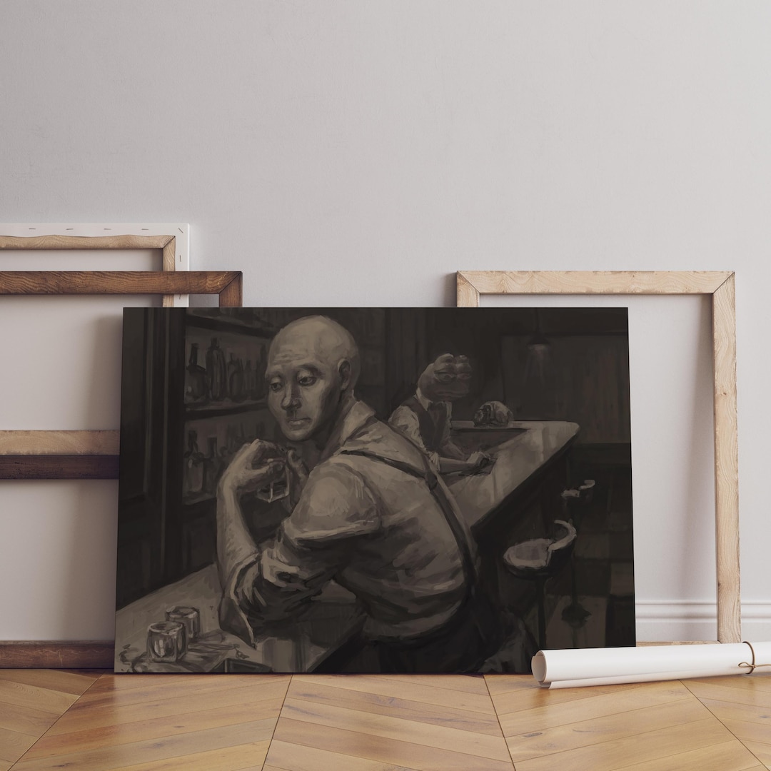 Wojak Wall Art, Frog Pepe Canvas, Wojak Poster, Frog Pepe Poster, Meme ...