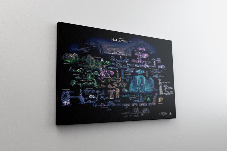 Hollow Knight World Map Art, Hollow Knight Map Canvas, Hollow Knight ...