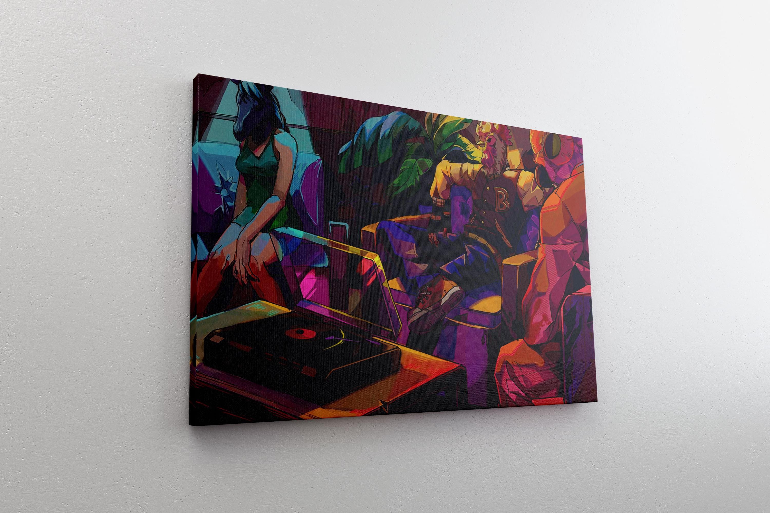 Hotline Miami Wall Art, Hotline Miami Canvas, Hotline Miami Print, Game ...
