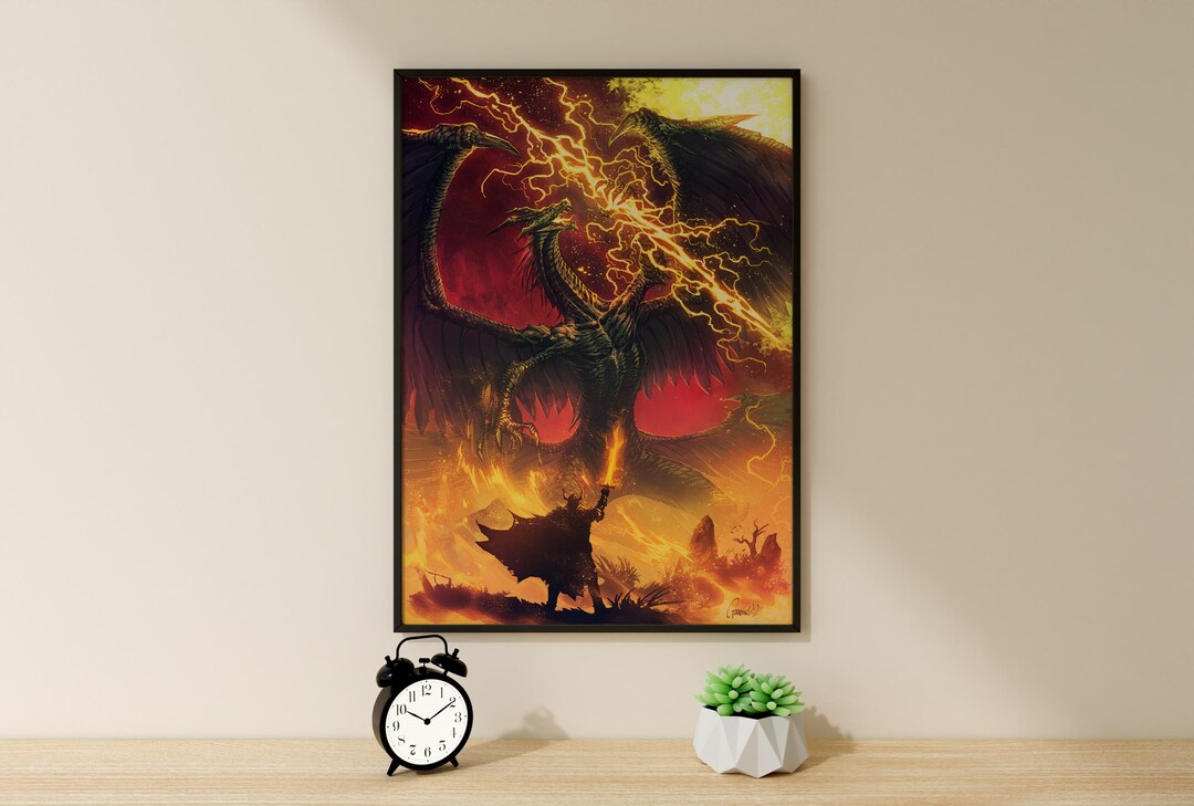 Elden Ring Poster, Elden Ring Dragon Canvas, Elden Ring Wall Art, the ...