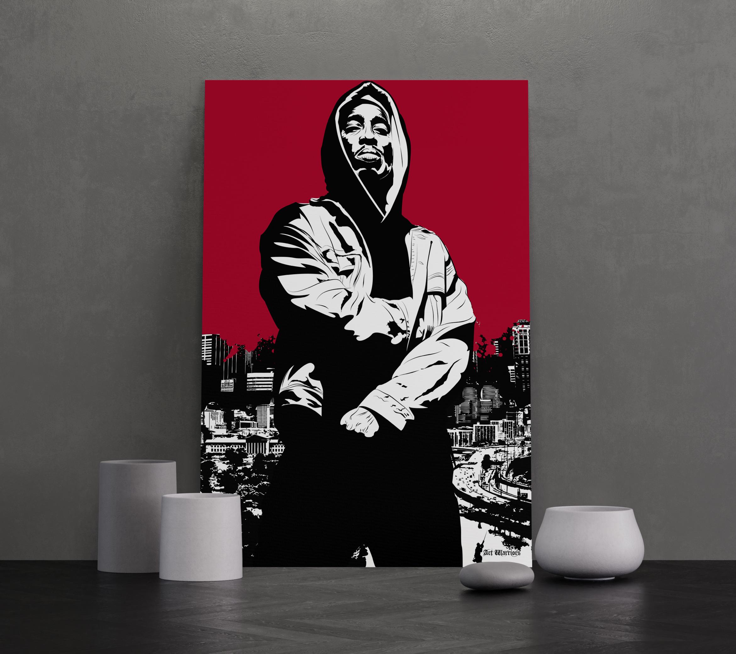 Tupac Art, 2pac Canvas, Rapper Poster, Gangster Wall Art, Tupac Amaru ...