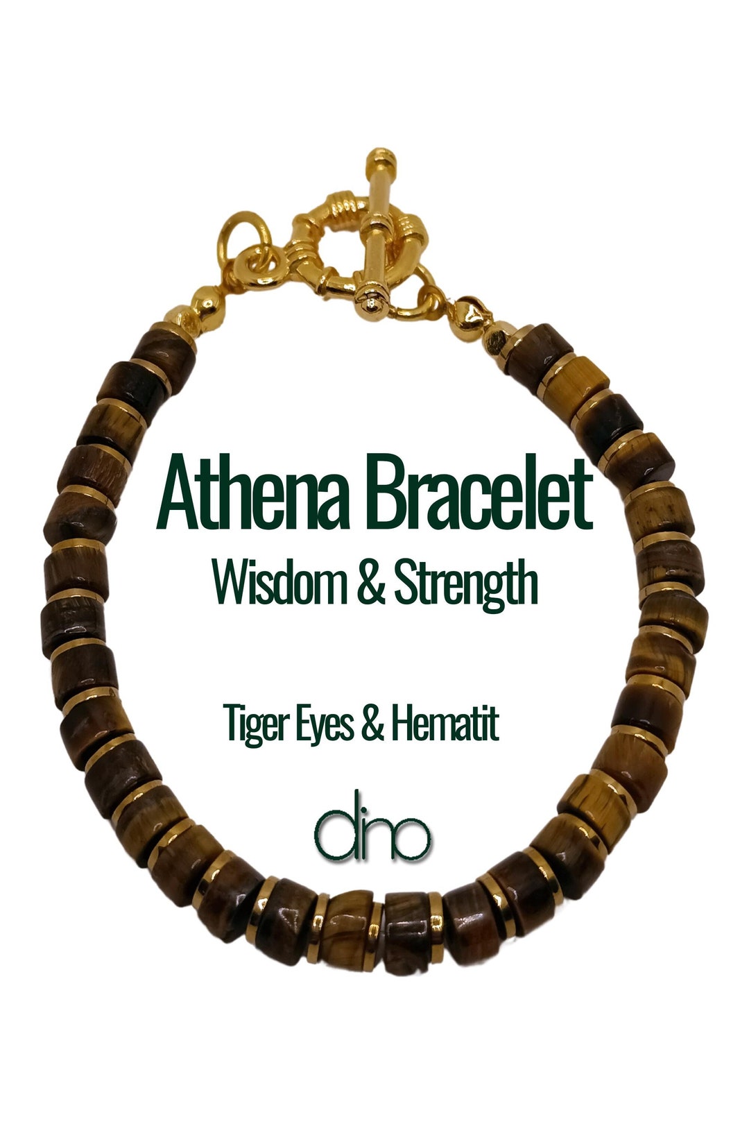 Athena Bracelet Tiger's Eye & Hematite Wisdom Strength Womens Bracelet ...