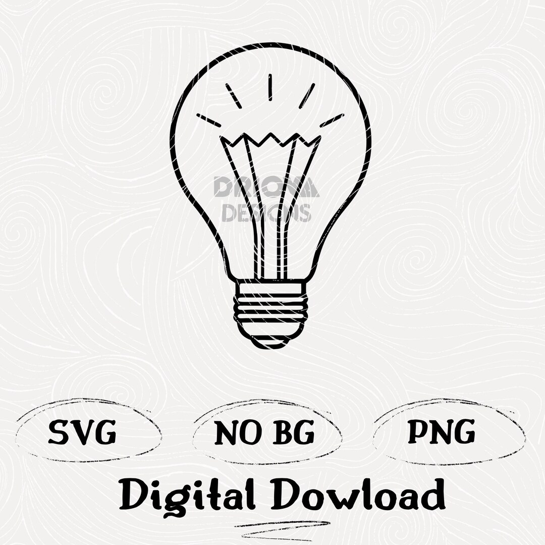 Edison Lightbulb SVG, Vintage Bulb Line Art, Filament Outline Design ...