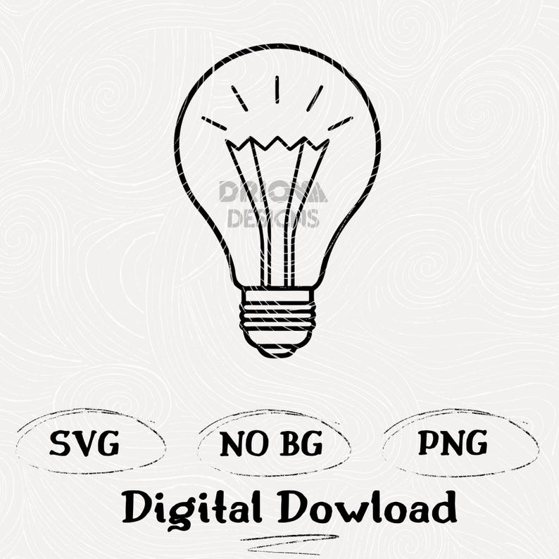 Edison Lightbulb SVG, Vintage Bulb Line Art, Filament Outline Design ...