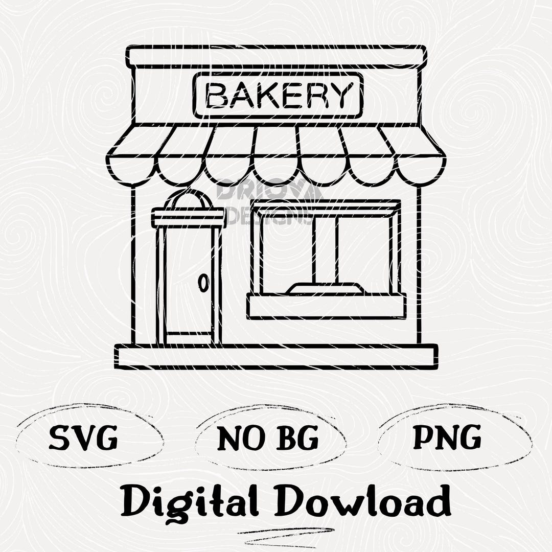 Bakery SVG, Simple Shop Front Outline, Storefront Clipart for Cricut ...