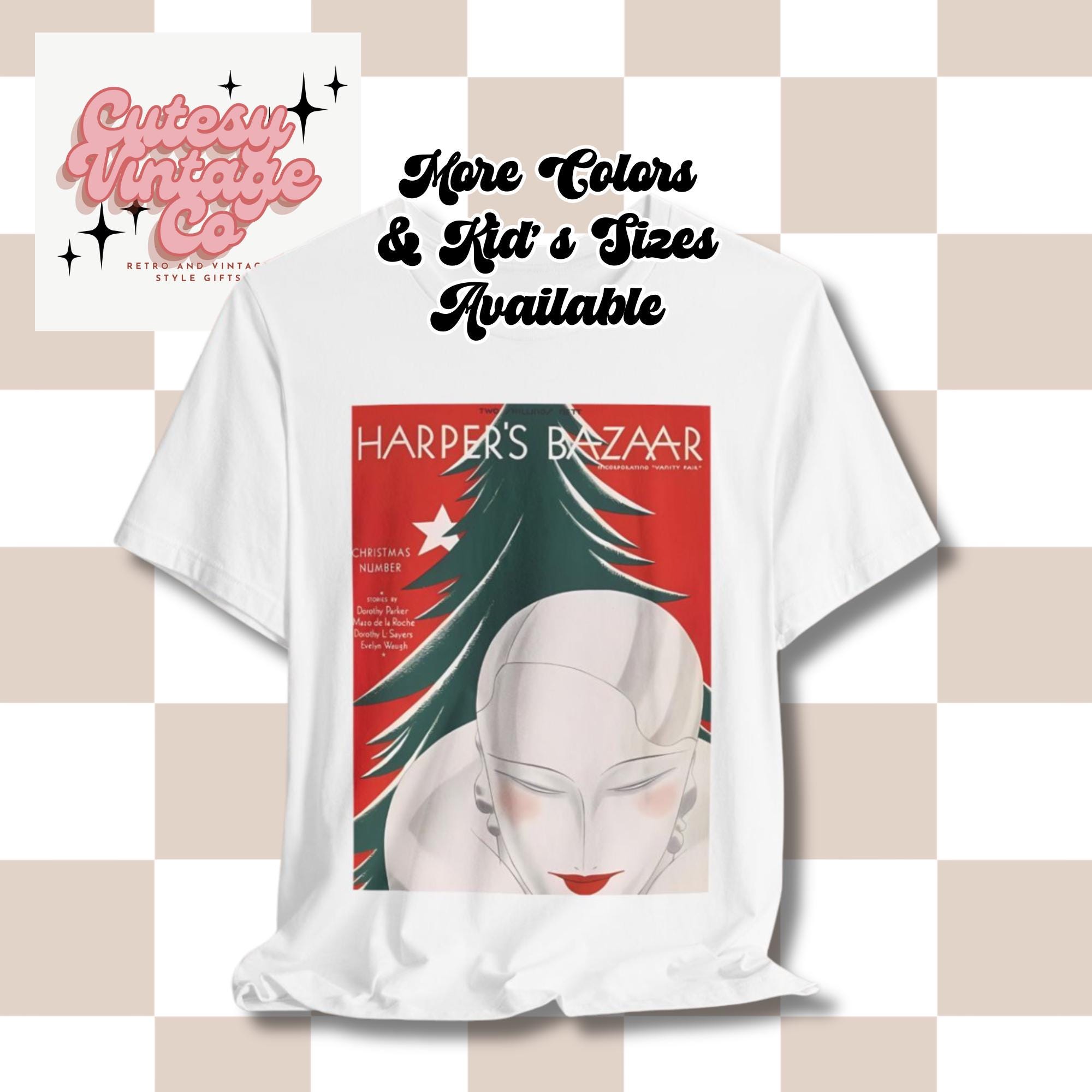 Vintage Mid Century Harpers Bazaar Christmas Tee, Unisex Shirt, Holiday ...