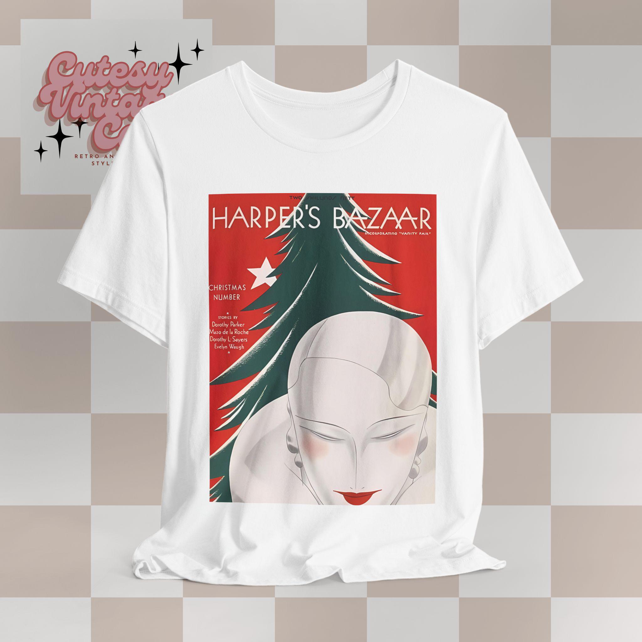 Vintage Mid Century Harpers Bazaar Christmas Tee, Unisex Shirt, Holiday ...