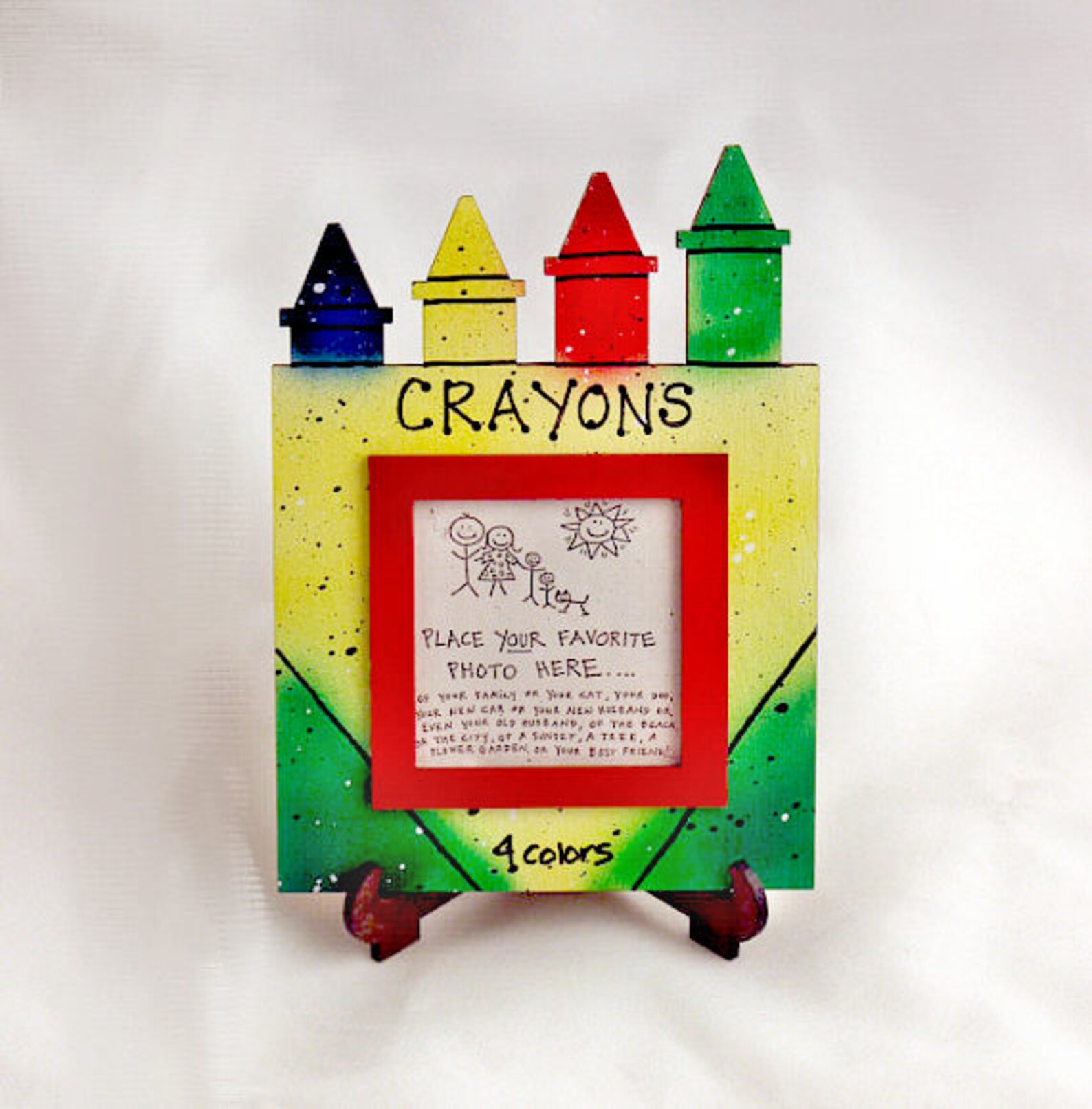 Crayons Picture Frame Hand Painted Wooden Frame - Etsy