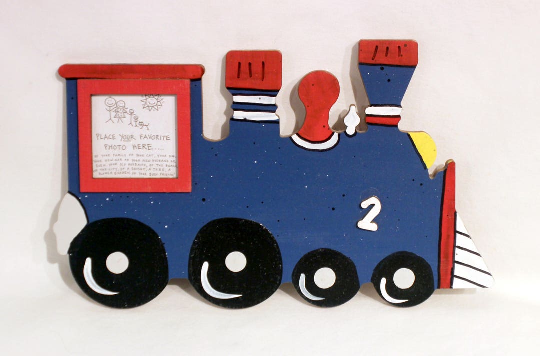 Train Picture Frame Hand Painted Wooden Frame - Etsy