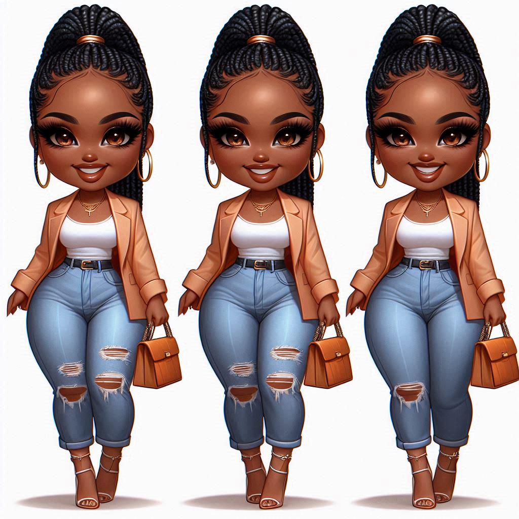 Black Chibi Clip Art Digital Download Diverse Styles La Shawna Got the ...